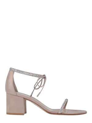 GIANVITO ROSSI Leather Sandals Dove Grey