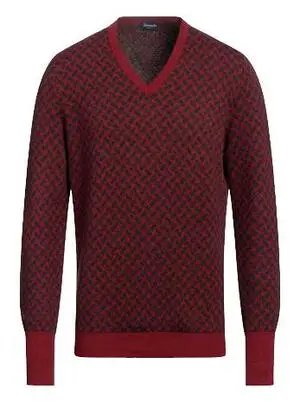DRUMOHR Jacquard Knit Cashmere Sweater - Red