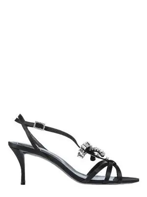ROGER VIVIER Textile Fiber Sandals - Black