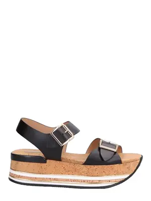 Hogan Leather Sandals - Black