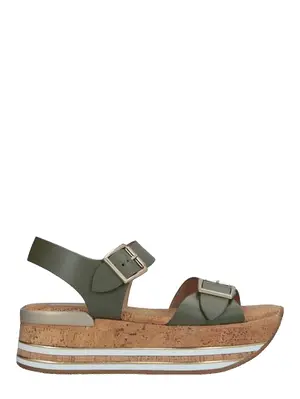 Hogan Leather Sandals Green