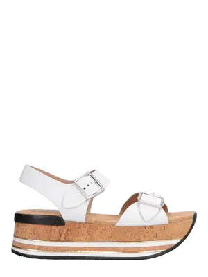 Hogan Leather Sandals White