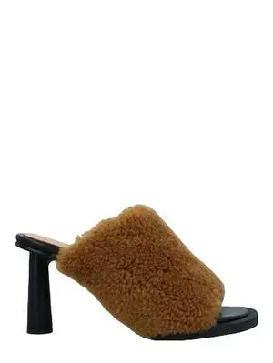 Jacquemus Shearling Sandals - Beige