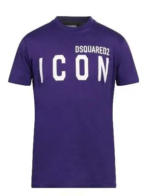 Dsquared2 Icon Man T-shirt Fuchsia Size Xl Cotton Purple