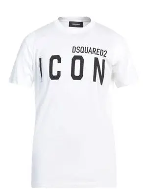 Dsquared2 Icon Man T-shirt Fuchsia Size Xl Cotton White