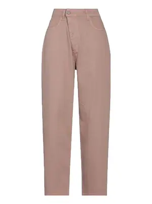 ALESSIA SANTI Cotton Blend High-Waisted Tapered Jeans Light Brown