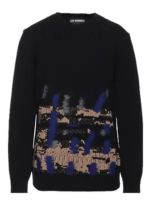 LES HOMMES Sweater In Virgin Wool Black