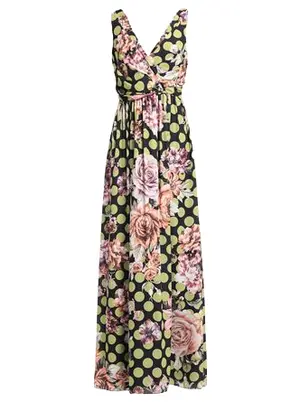 SPAGO DONNA SPAGO DONNA Floral-Print Maxi Dress Black