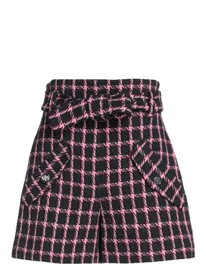 Maje Checked Tweed Shorts - Black