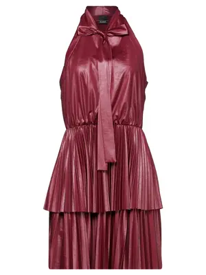 Pinko Midi Pleated Dress Maroon