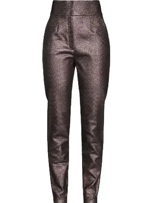 Dolce & Gabbana Tapered Metallic Pants - Brown