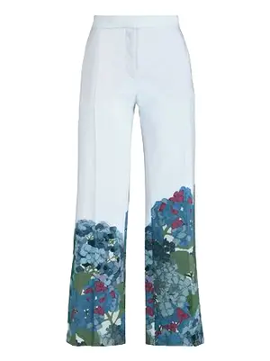 Valentino Garavani Wide-leg Floral-print Pants - Blue