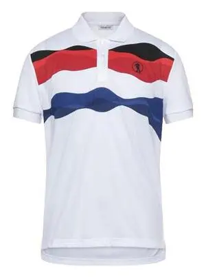 BIKKEMBERGS Polo Shirt Size Polyester, Elastane - White