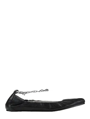 VIC MATIE Leather Ballet Flats Black