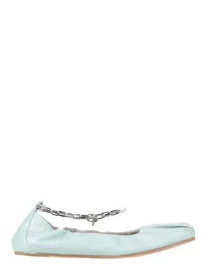 VIC MATIE Leather Ballet Flats Turquoise