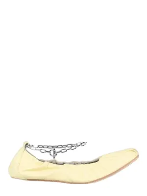 VIC MATIE Leather Ballet Flats Yellow
