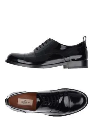 Valentino Garavani Lace-up Shoes In Leather - Black