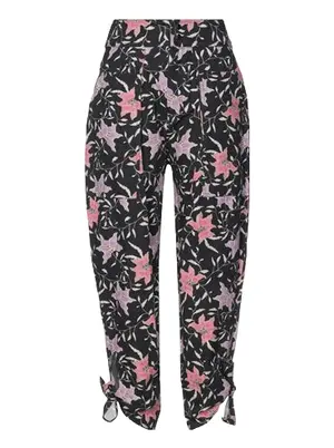 Isabel Marant Floral-print Tapered Pants - Blue