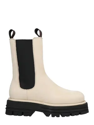 BARRACUDA Ankle Boots In Soft Leather Ivory
