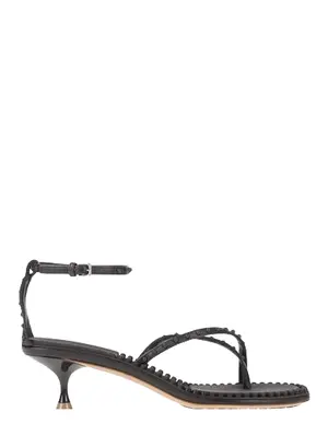 Bottega Veneta Woman Thong Sandal Coral Size 6 Soft Leather Brown
