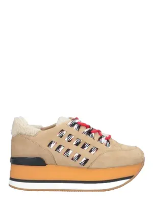 Hogan Sand Leather Low-Top Sneakers Beige