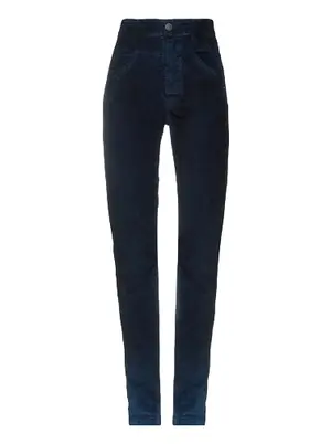 High Cotton Blend Velvet Skinny Pants Blue