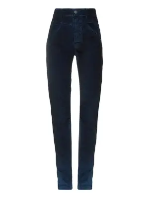 High Cotton Blend Velvet Skinny Pants Dark Blue