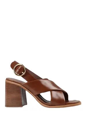 See By Chloé Slingback Block Heel Sandals Brown