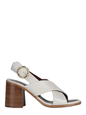 See By Chloé Slingback Block Heel Sandals White