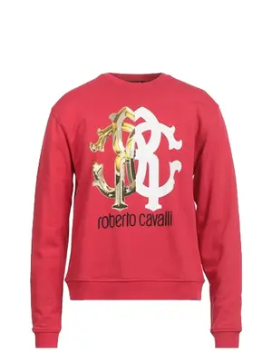 Roberto Cavalli Cotton French Terry Sweatshirt Red