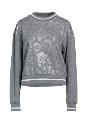 TRUSSARDI Floral Print Lamé Sweatshirt - Grey
