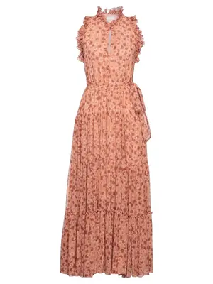 Sandro Flared Maxi Dress Rust