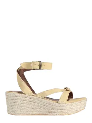 Ba&sh BA & SH Leather Espadrille Sandals Yellow