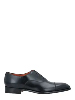 Santoni Lace-Up Shoes In Soft Leather Blue