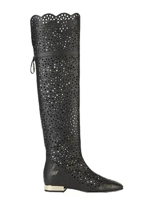 ROGER VIVIER Leather Over-the-knee Boots - Black