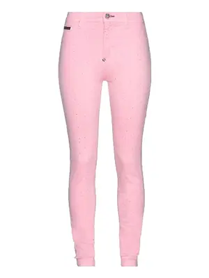 Philipp Plein Skinny Jeans With Appliqués - Pink