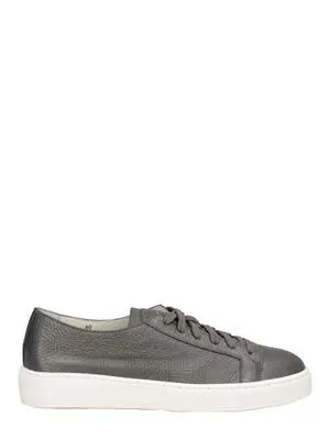 Santoni Leather Lace-up Sneakers - Black