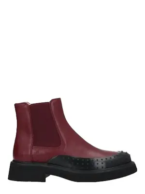 TOD'S Leather Ankle Boots - Red