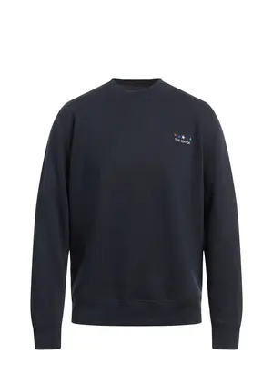 THE EDITOR Fleece Sweatshirt With Embroidered Detailing Dark Blue