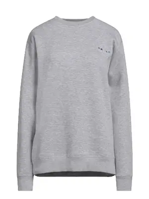 THE EDITOR Fleece Sweatshirt With Embroidered Detailing Light Grey
