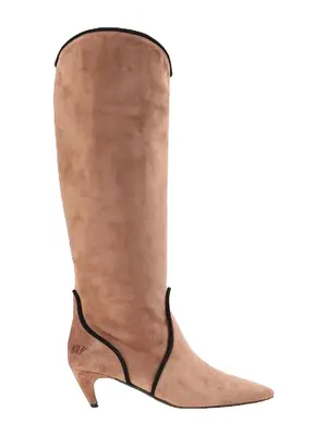 ROGER VIVIER ROGER VIVIER Two-Tone Leather Boots Beige