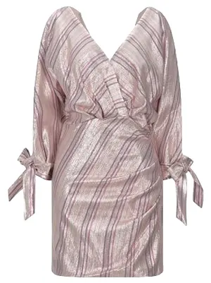 SIMONA CORSELLINI Mini Dress In Metallic Fiber - Pink