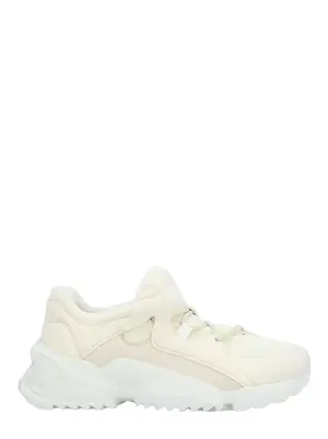 FERRAGAMO Calfskin And Textile Sneakers White