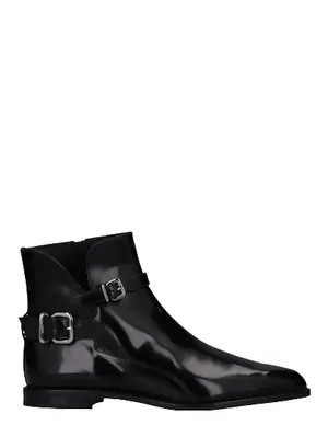 TOD'S Leather Ankle Boots - Black