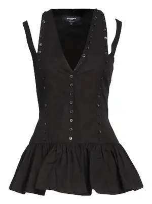 Rochas Peplum Top - Black