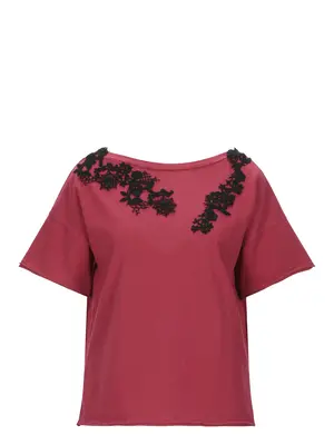 P JEAN P.JEAN T-Shirt With Appliqués Brick Red