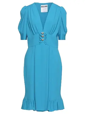 Moschino Midi Crepe Dress Blue