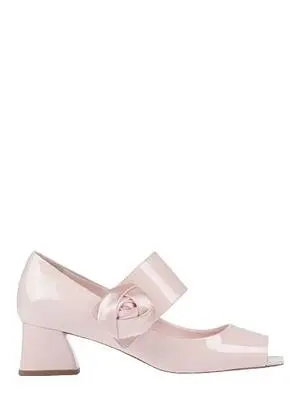 ROGER VIVIER Pumps In Light Soft Leather With Flower Application - Pink
