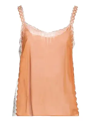 Pinko Viscose-Blend Camisole With Lace Details Yellow