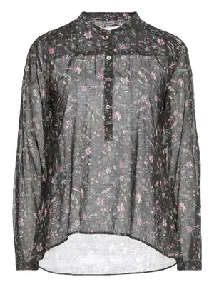 MARANT ETOILE Woven Floral-print Top - Black